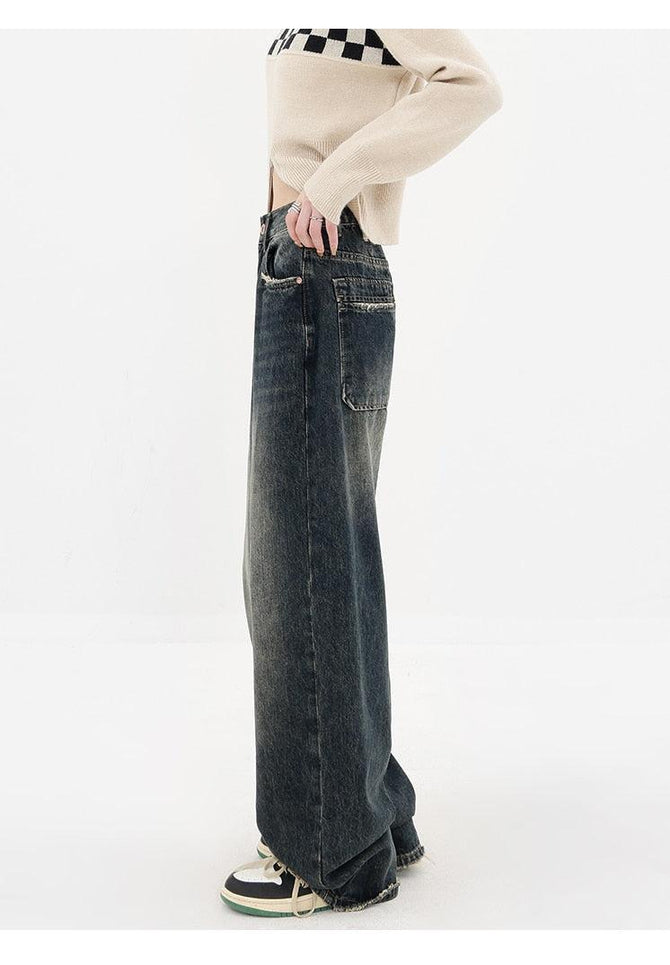 Acubi Wide Leg Dark Jeans - Litlookz Studio