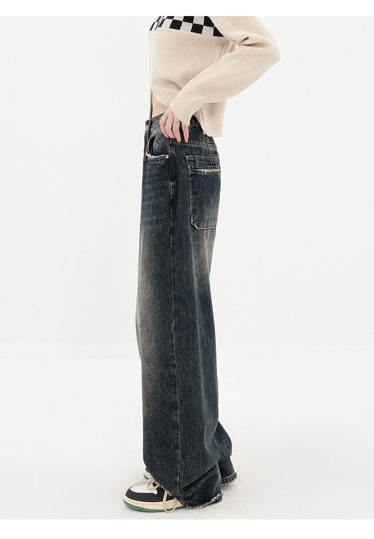 Acubi Wide Leg Dark Jeans - Litlookz Studio