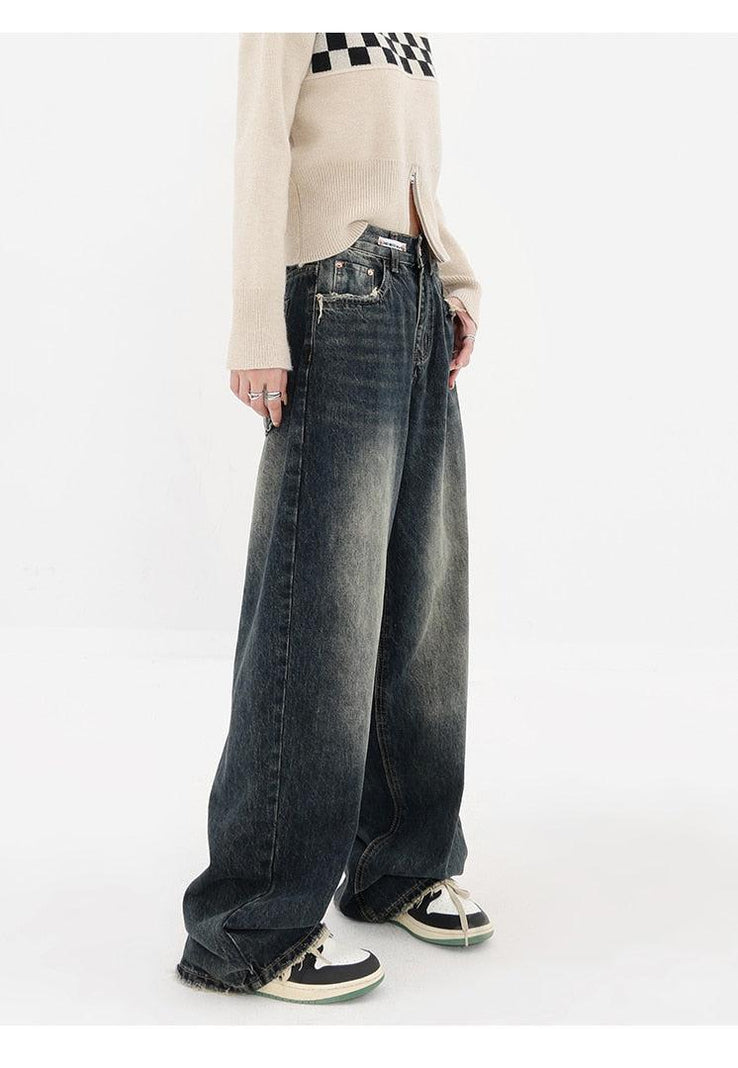 Acubi Wide Leg Dark Jeans - Litlookz Studio