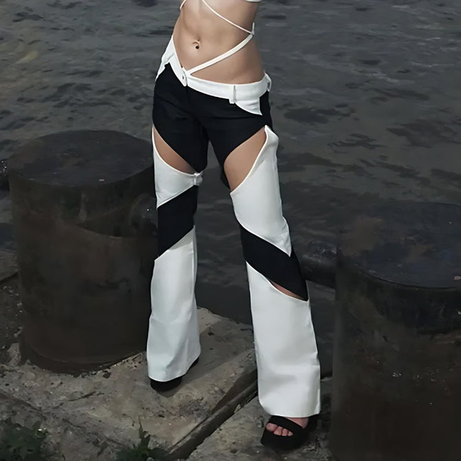 Baddie Patchwork Cut-Out Festival Pants – Litlookz Studio