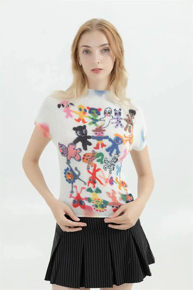 Cartoon Figures Printed Top - Litlookz Studio