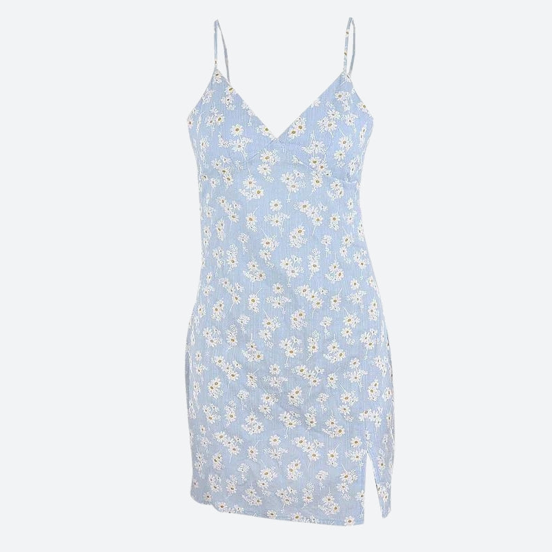 Cottagecore Daisy Slit Mini Dress - Litlookz Studio