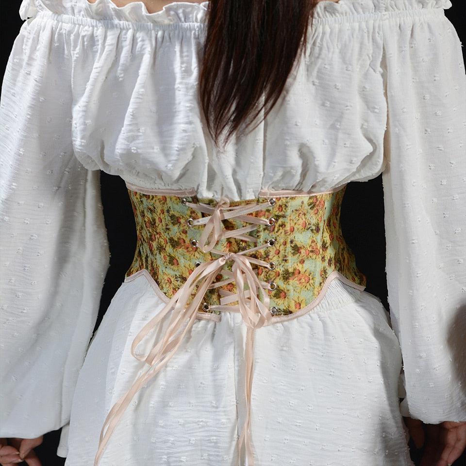 Cottagecore Ribbon Lace Up Waist Corset - Litlookz Studio