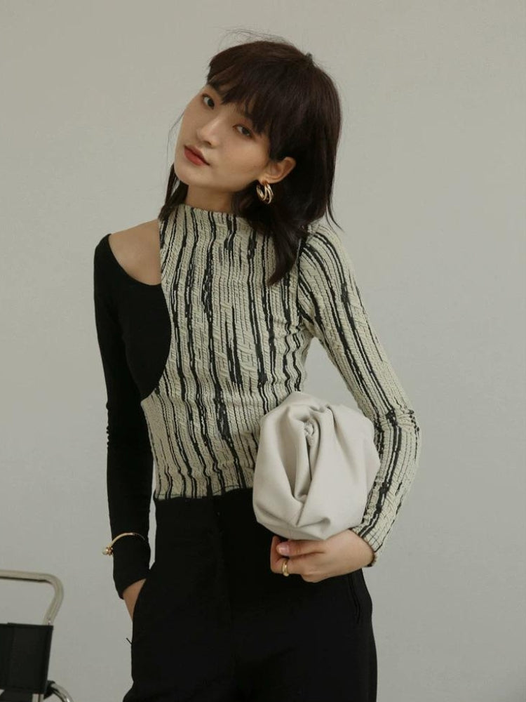 Cut Out Shoulder Patch Top - Litlookz Studio