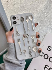 Cutlery Set Clear Phone Case - Litlookz Studio