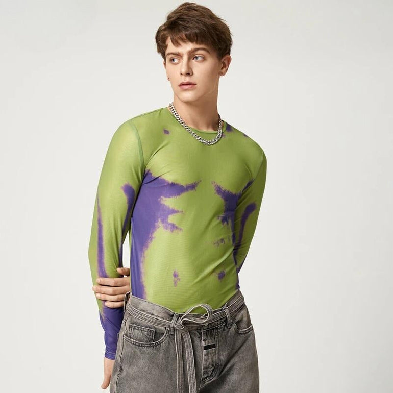 Cyberpunk Abstract Painting Mesh Top - Litlookz Studio