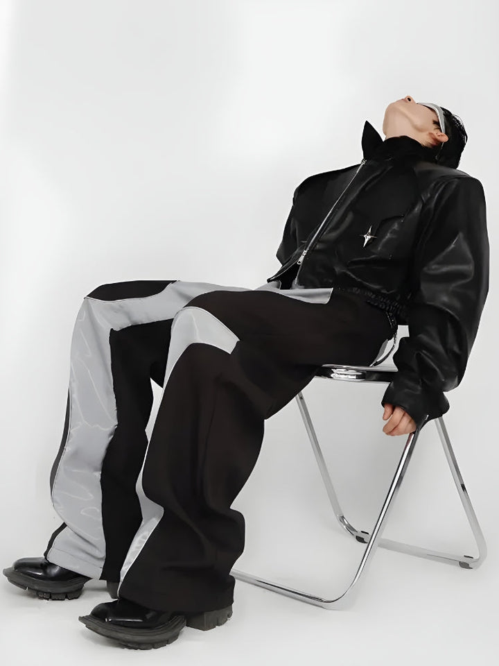 Cyberpunk Patchwork Wide Leg Pants - Litlookz Studio