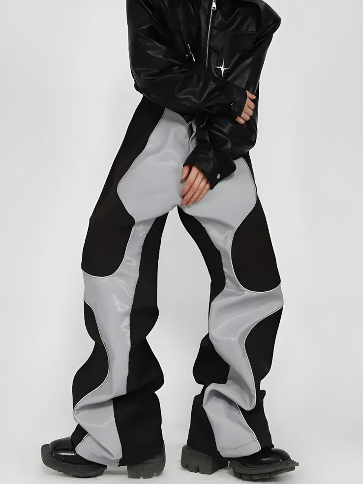 Cyberpunk Patchwork Wide Leg Pants - Litlookz Studio