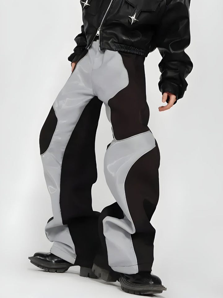 Cyberpunk Patchwork Wide Leg Pants - Litlookz Studio