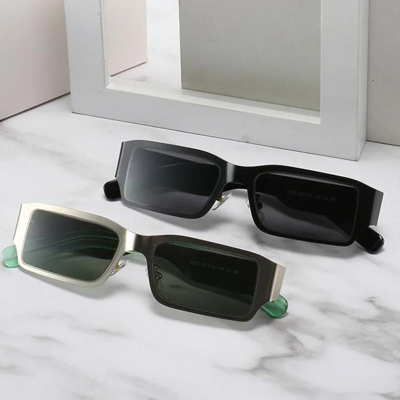 Cyberpunk Rectangle Metal Sunglasses - Litlookz Studio