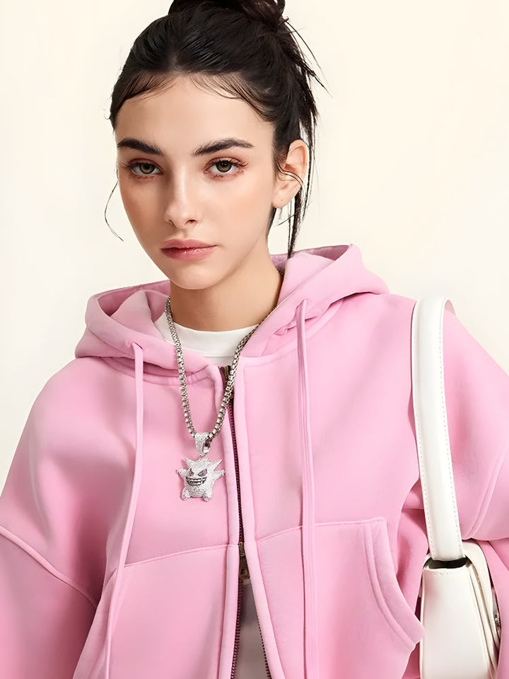 Double Zip-Up Cropped Hoodie - Litlookz Studio