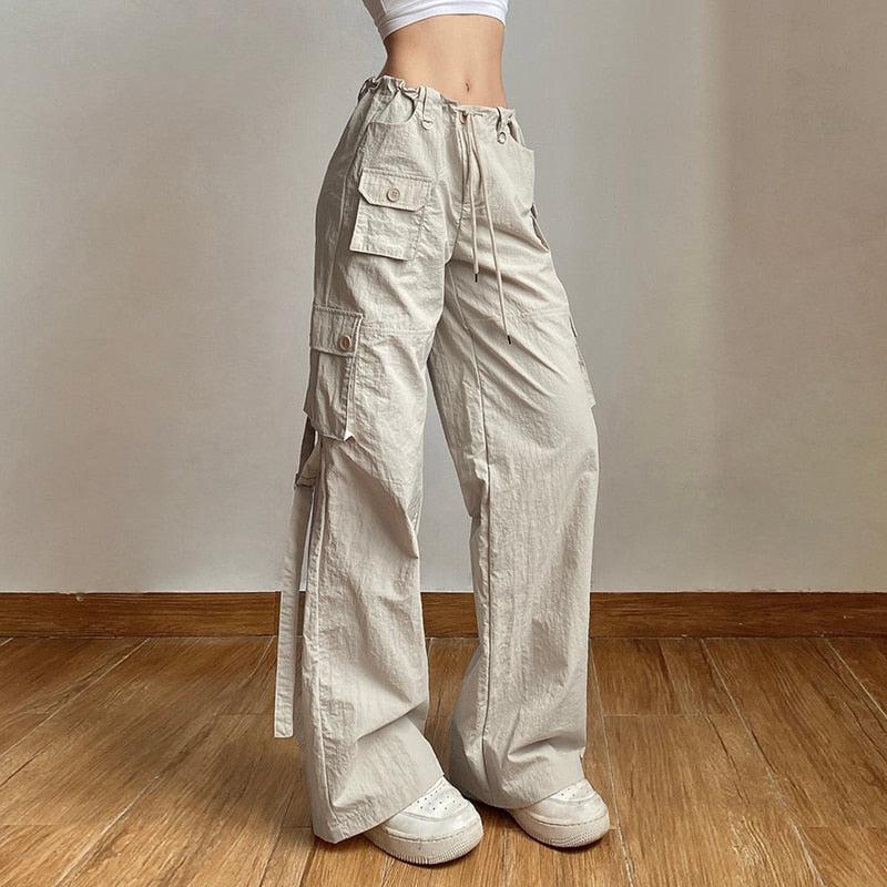 Drawstring Low Rise Cargo Pants - Litlookz Studio