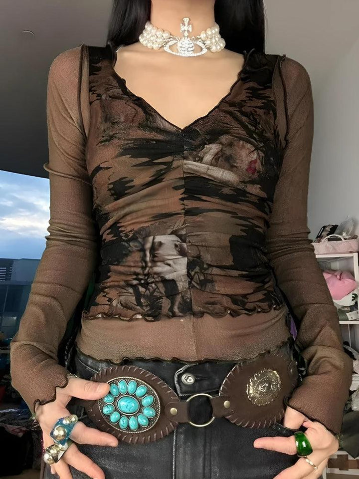 Fairy Grunge Mesh Sheer Top - Litlookz Studio