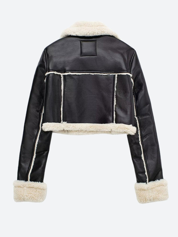 Faux Fur Lined Biker Jacket - Litlookz Studio