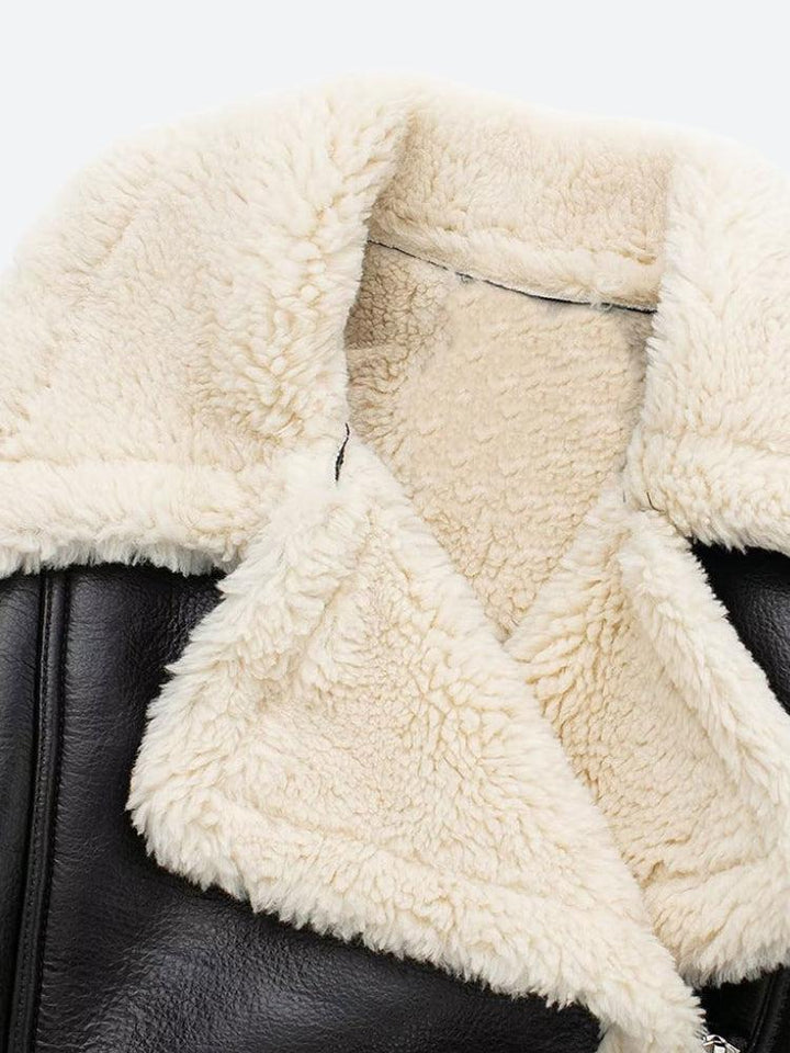 Faux Fur Lined Biker Jacket - Litlookz Studio