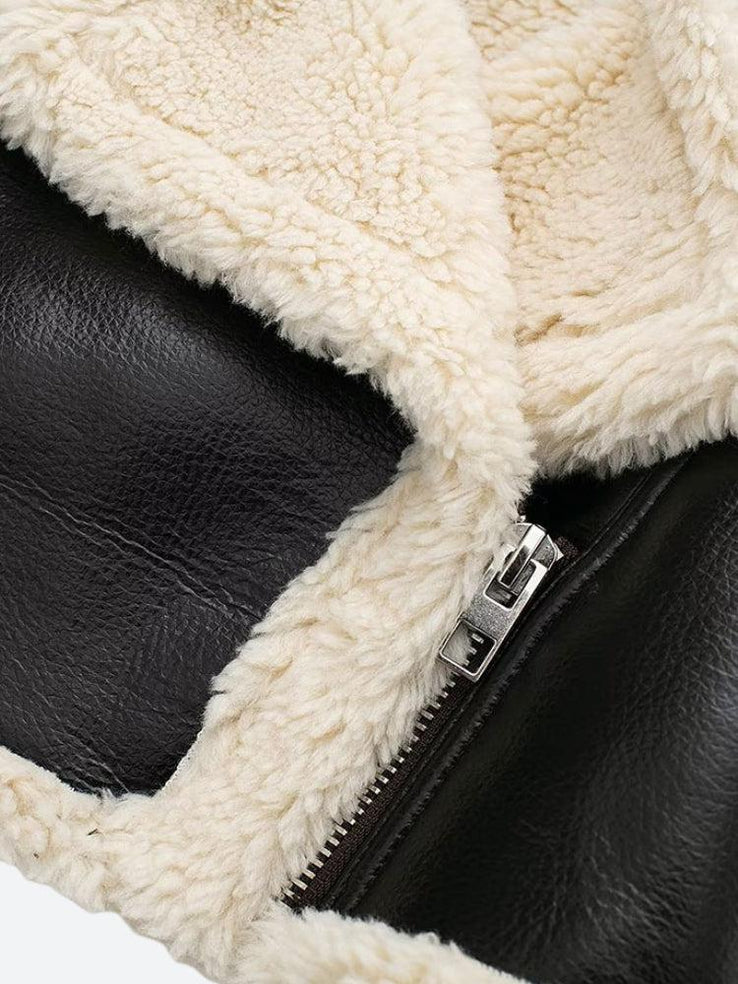 Faux Fur Lined Biker Jacket - Litlookz Studio