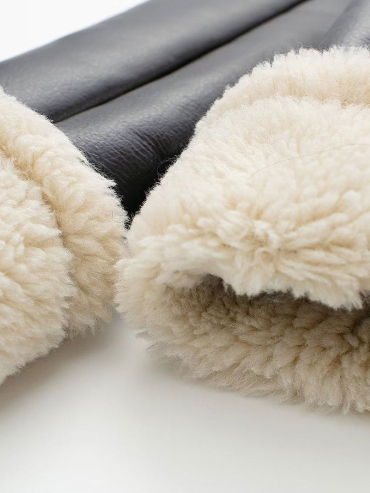Faux Fur Lined Biker Jacket - Litlookz Studio