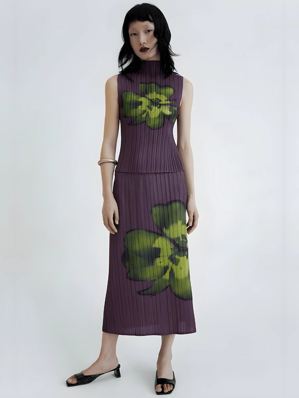 Floral Top & Midi Skirt Two Piece Set - Litlookz Studio