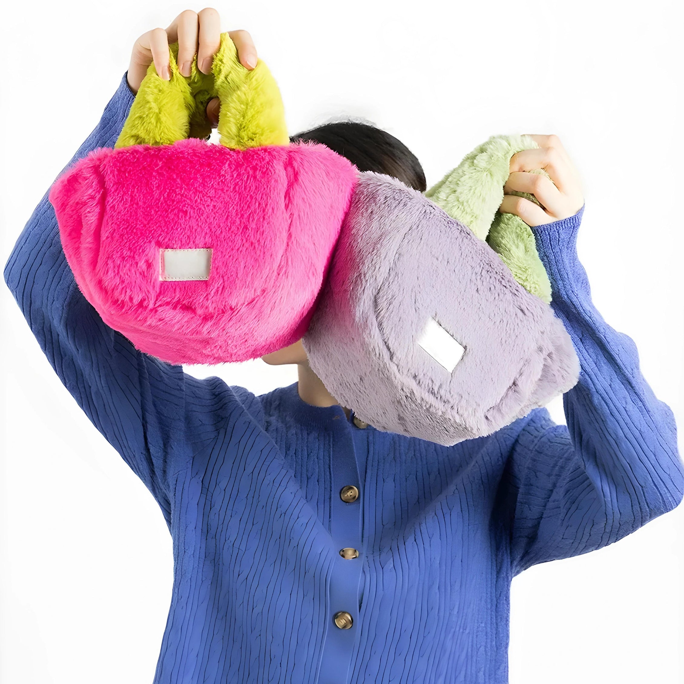 Fluffy Faux Fur Basket Handbag - Litlookz Studio
