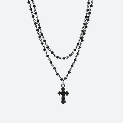 Goth Double Chain Cross Necklace - Litlookz Studio