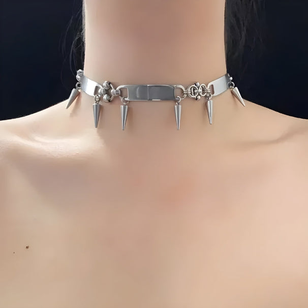 Goth Spiked Metal Choker - Litlookz Studio