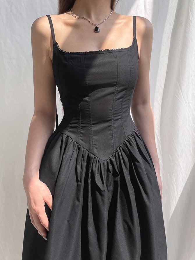 Goth Strap Maxi Dress - Litlookz Studio
