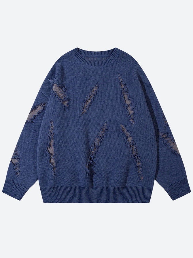 Grunge Claw Distressed Knitted Sweater - Litlookz Studio