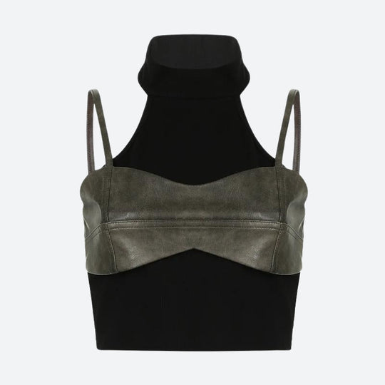 Grunge Crop Halter Top - Litlookz Studio