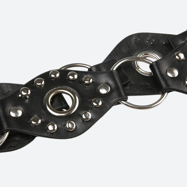 Grunge Faux Leather Lace Up Belt - Litlookz Studio