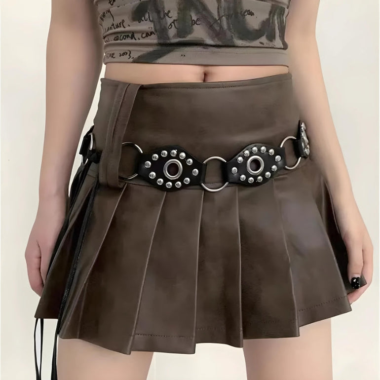 Grunge Faux Leather Lace Up Belt - Litlookz Studio