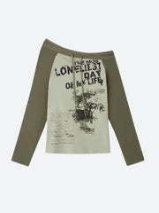 Grunge One Shoulder Drawstring Top - Litlookz Studio