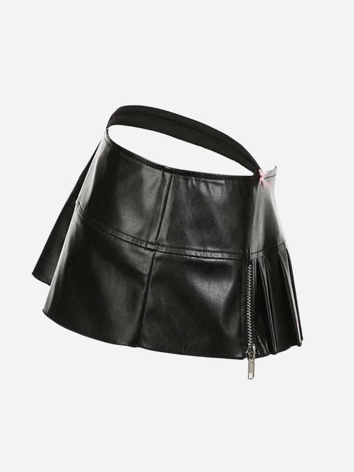 Grunge Pleated Zipper Slit Micro Mini Skirt - Litlookz Studio
