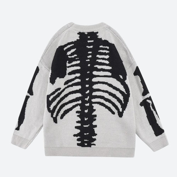 Grunge Skeleton Knitted Sweater - Litlookz Studio