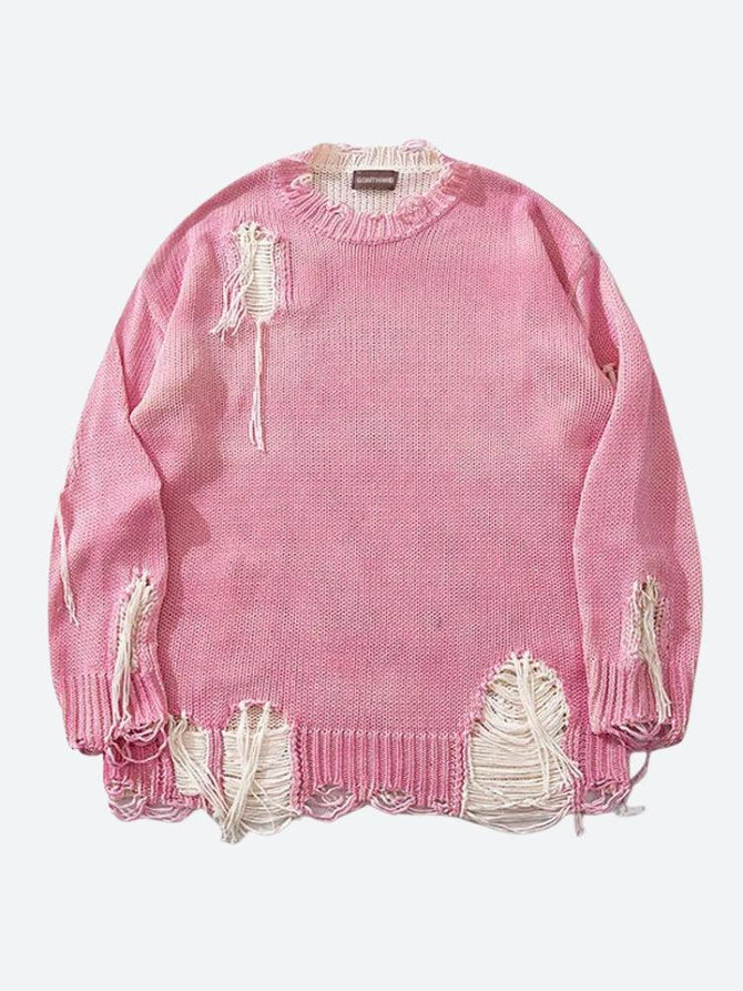 Grunge Tasseled Distressed Sweater - Litlookz Studio