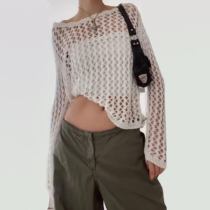 Long Sleeve Fishnet Top - Litlookz Studio