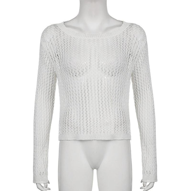 Long Sleeve Fishnet Top - Litlookz Studio