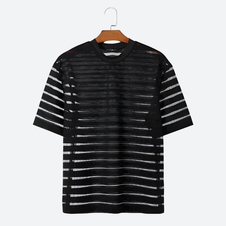 Mesh Striped Sheer Top - Litlookz Studio