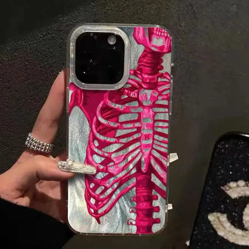 Neon Skeleton Silver Phone Case - Litlookz Studio