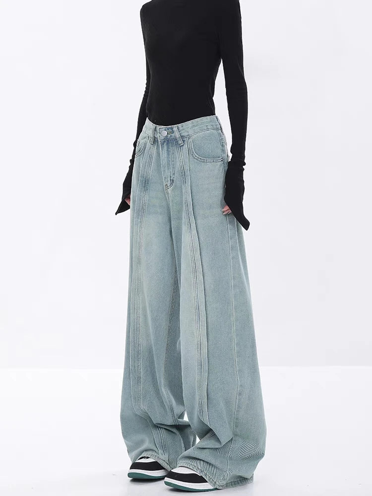 Seam Line Wide Leg Jeans - Litlookz Studio