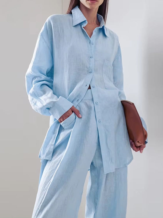 Shirt & Pants Blue Two Piece Set - Litlookz Studio