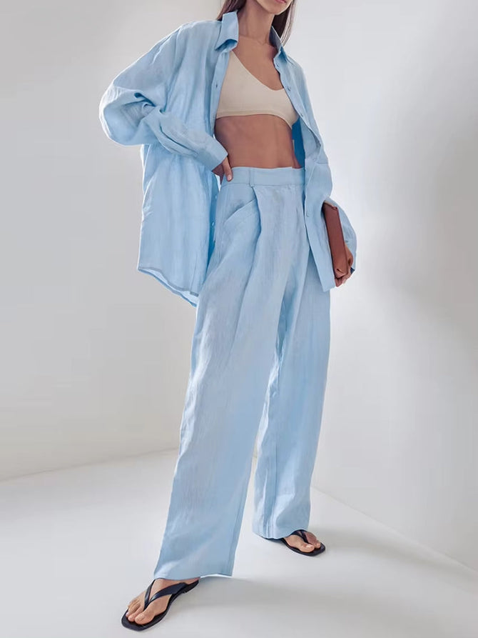 Shirt & Pants Blue Two Piece Set - Litlookz Studio