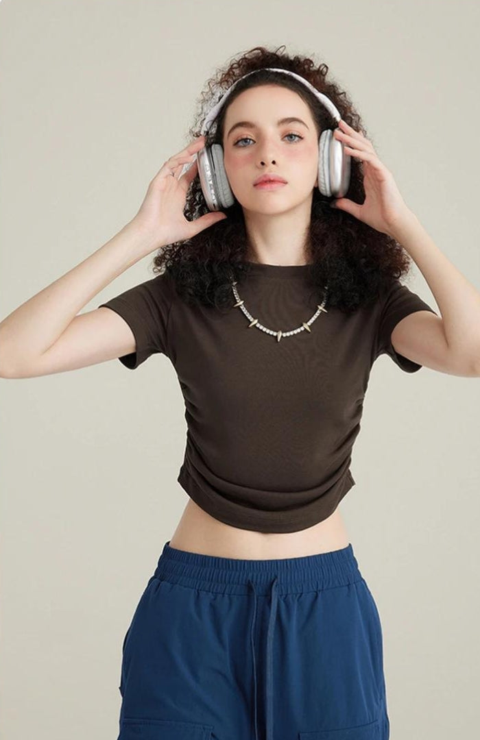 Side Ruched Crop Top - Litlookz Studio