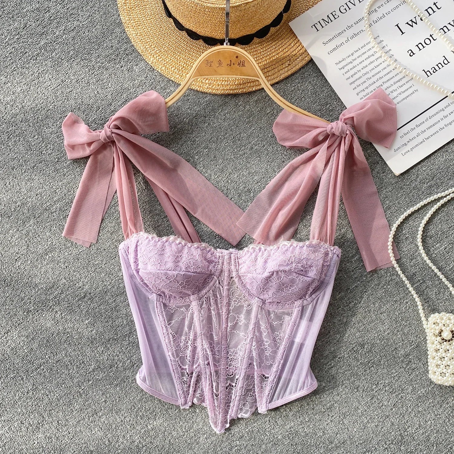 Soft Girl Sheer Lace Corset Top - Litlookz Studio