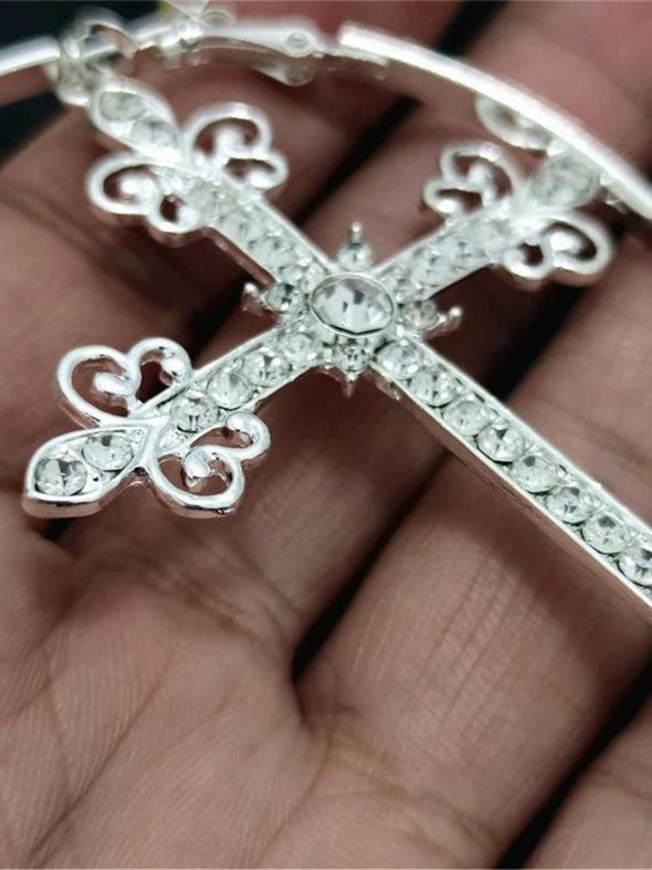 Sparkle Cross Hoop Earrings - Litlookz Studio