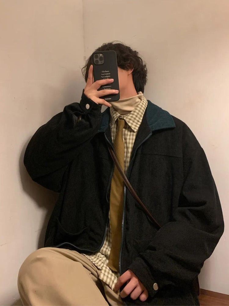 Vintage Corduroy Contrast Color Jacket - Litlookz Studio