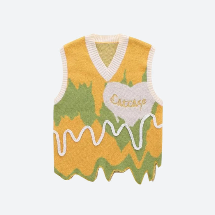 Weirdcore Wavy Striped Sweater Vest - Litlookz Studio
