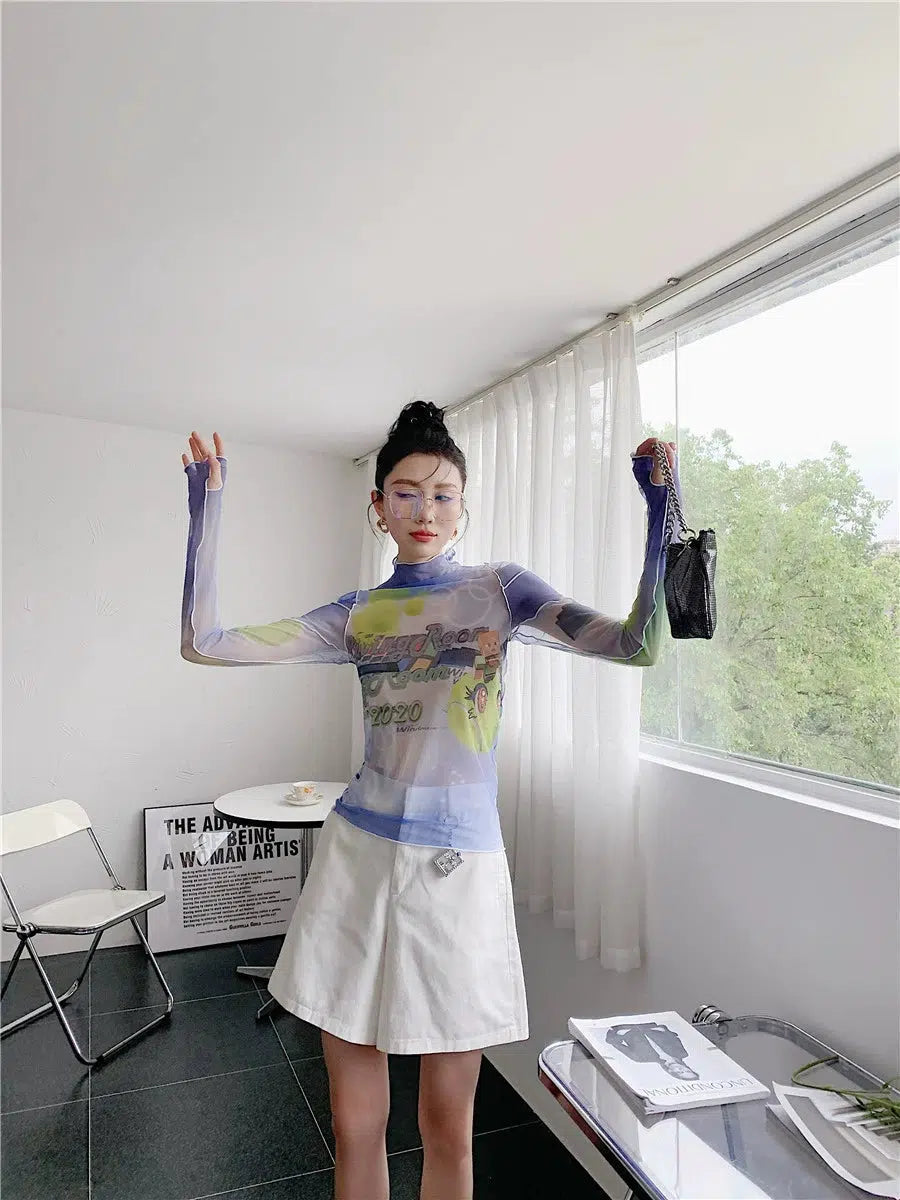 Y2K Minecraft Mesh Top - Litlookz Studio