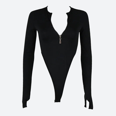 Zip Up High Leg Bodysuit - Litlookz Studio